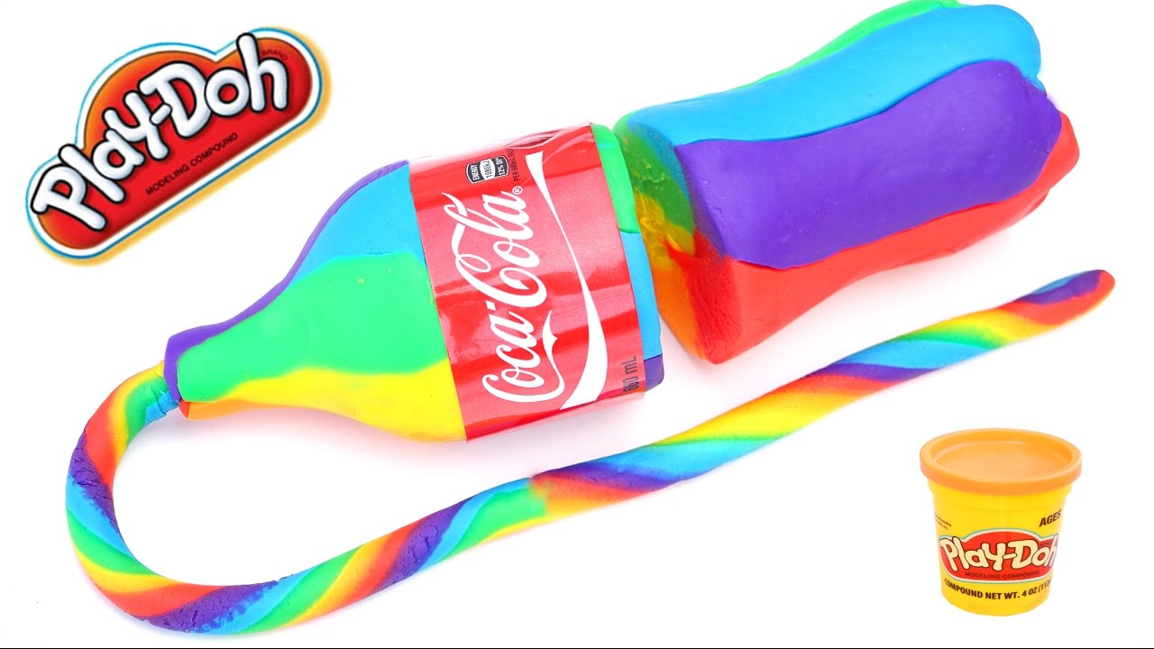 DIY How To Make Super Coca Cola Play Doh Rainbow Mighty Toys Modelling ...