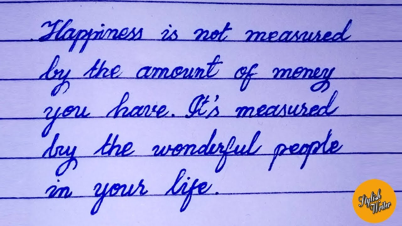 How to write good cursive handwriting | Stylish Writer - YouTube