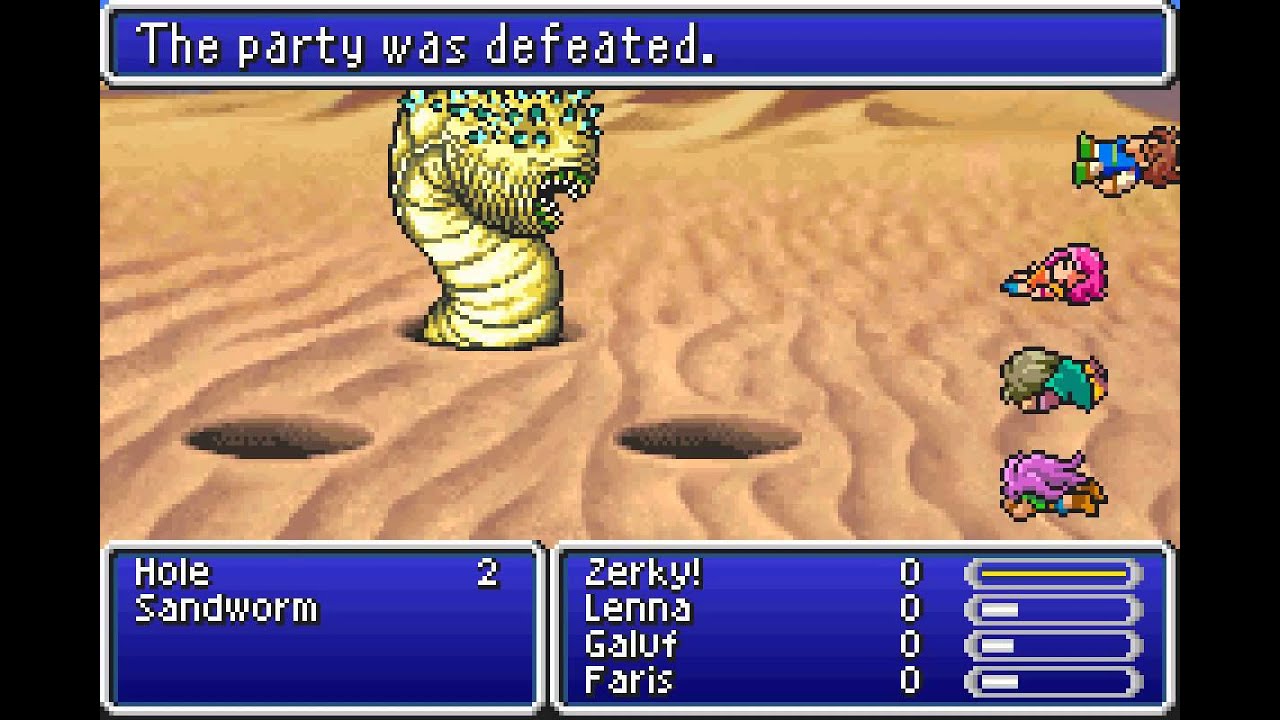 Final Fantasy V - Solo Omniserker: Bonus - Sandworm Attempts (x10 speed ...
