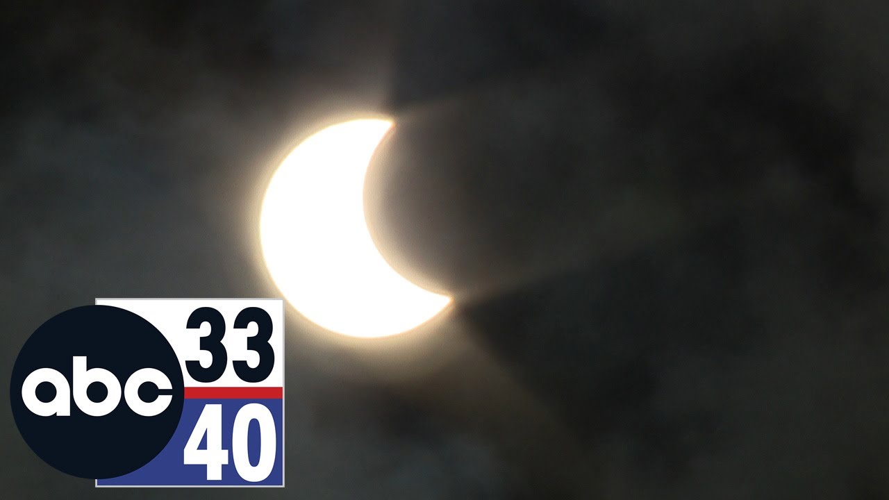 Saturday's partial solar eclipse from central Alabama - YouTube
