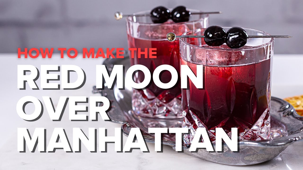 How to Make the Red Moon Over Manhattan - #CocktailRecipe featuring Red ...