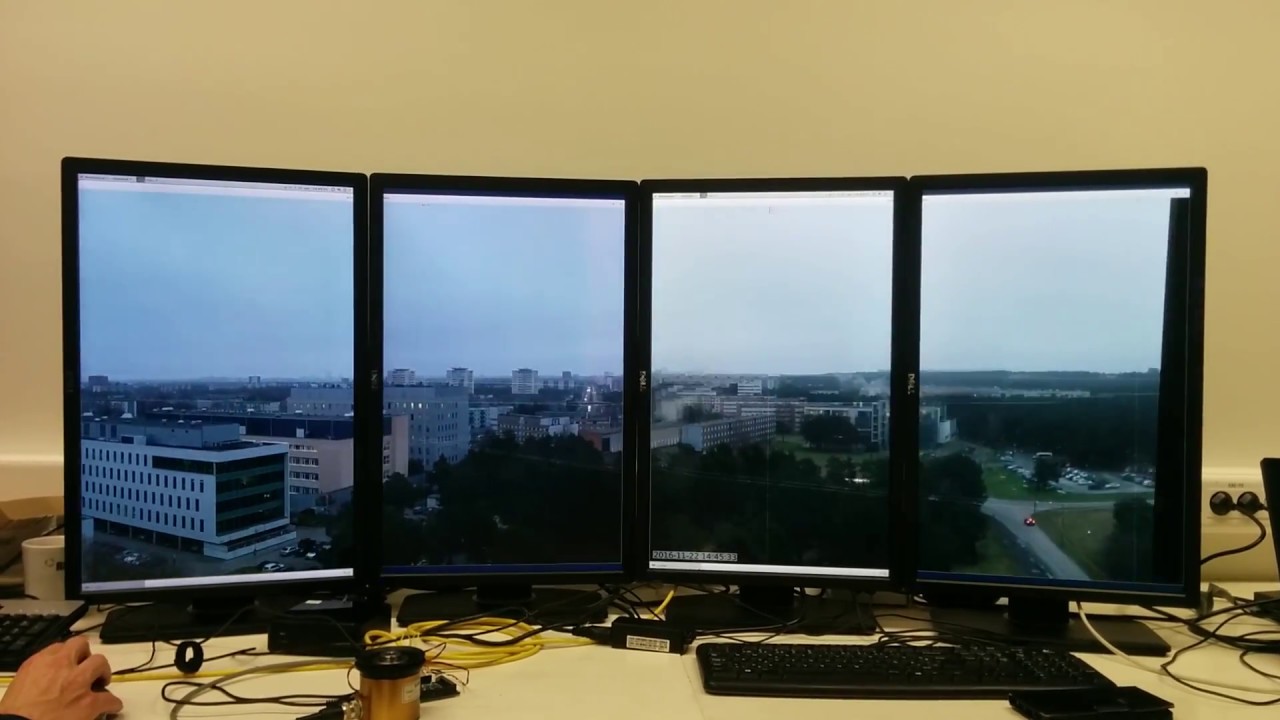 Realtime panoramic video wall - YouTube