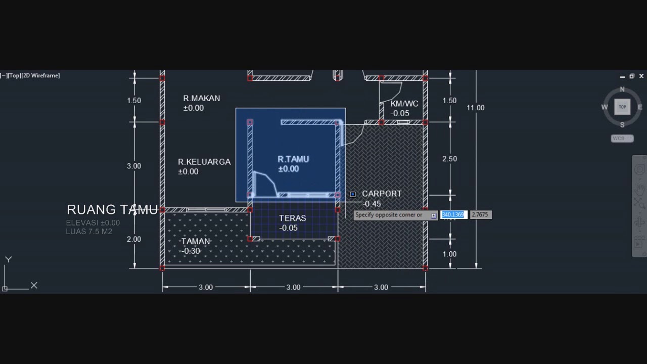 Denah Rumah Type 63 Di Lahan 9m x 11m - YouTube