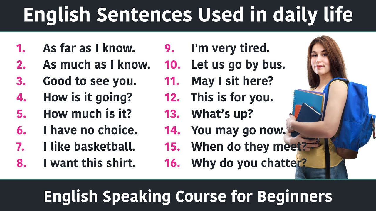 Daily use English Sentences || English Sentences Used in daily life ...