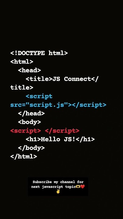 Javascript Connect With html #shorts #ytshort #javascript #html #css #coding - YouTube