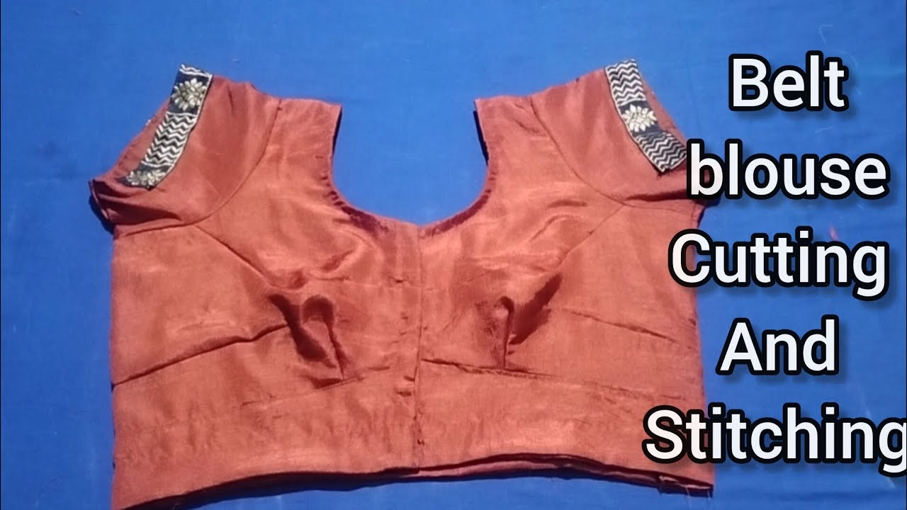 Belt blouse cutting and stitching |44 size belt blouse |4 tucks blouse ...