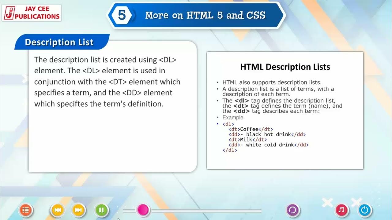 Ch 5 | Jay Cee | i tech computer | Class 8 | More on HTML 5 and CSS ...