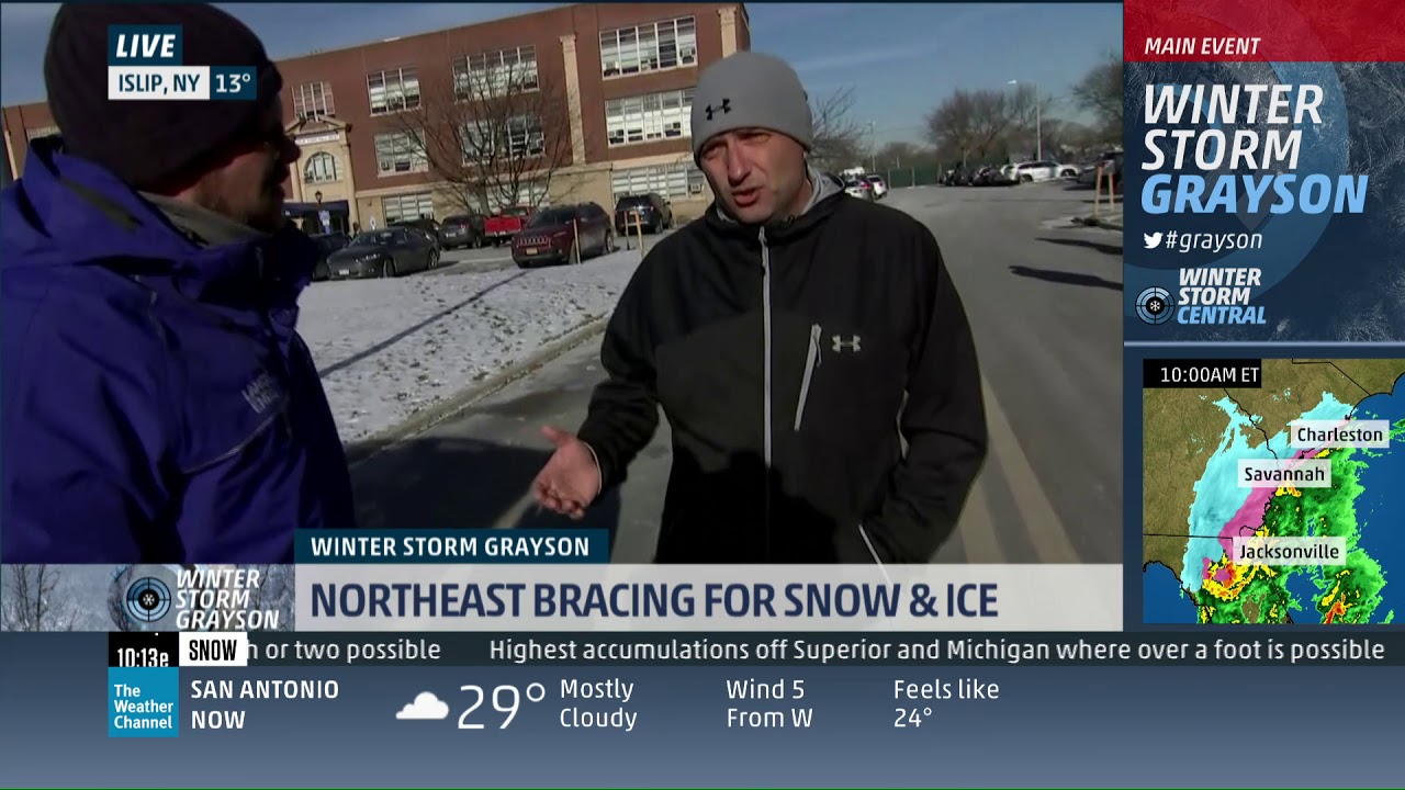 Justin Michaels - Winter storm Grayson coverage on The Weather Channel ...