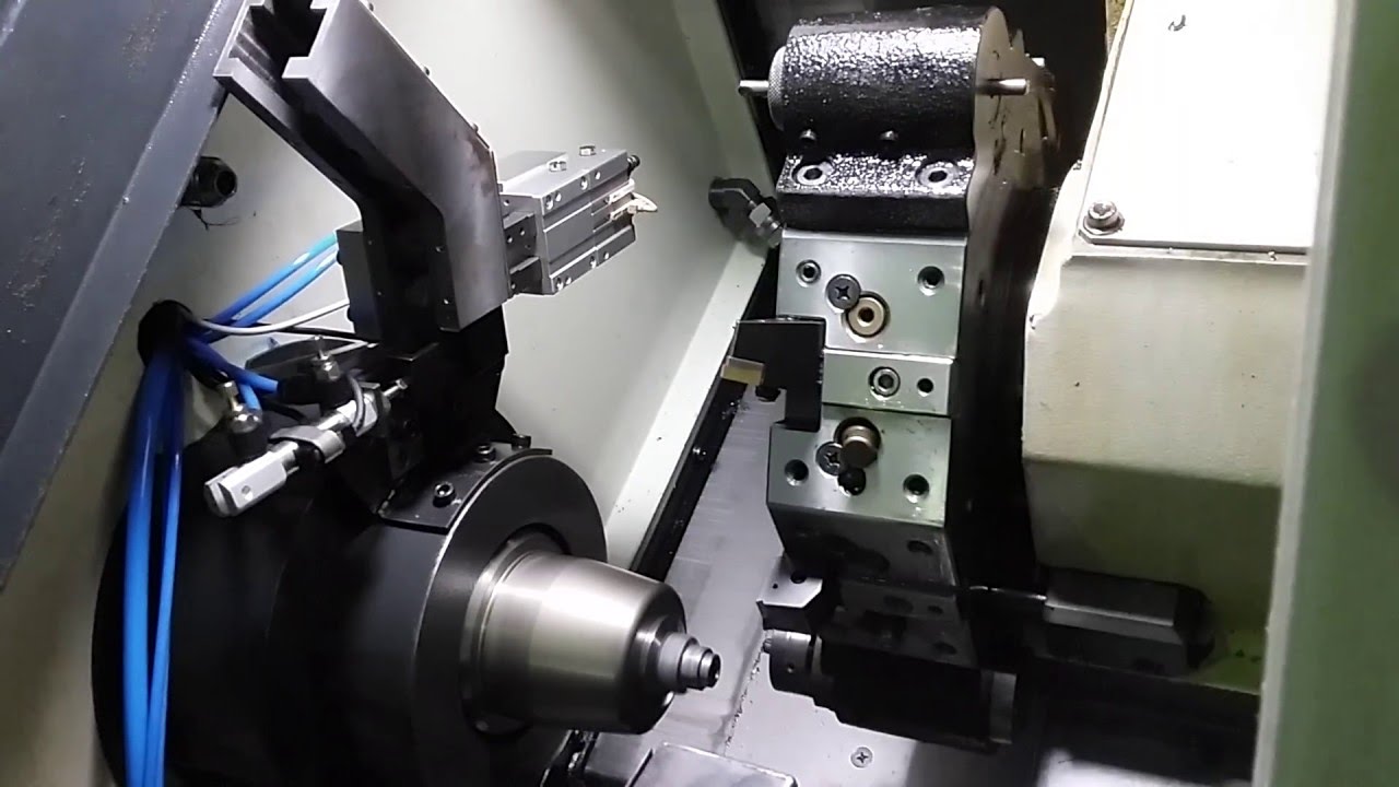 Auto Load material For NC Lathe - YouTube