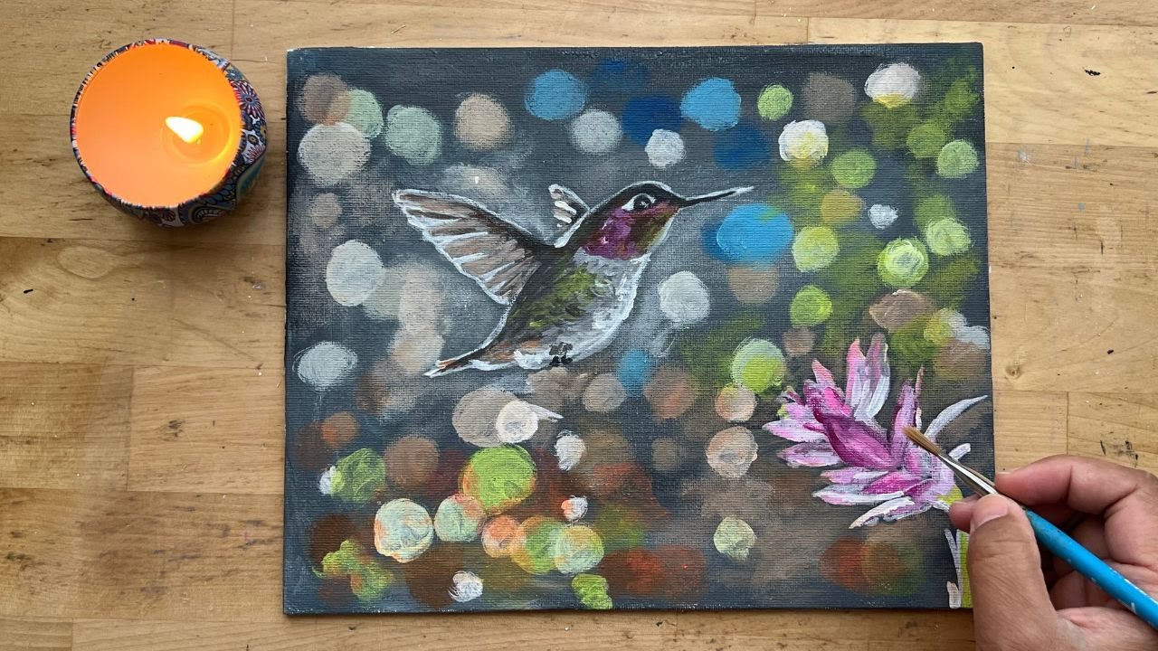 Acrylic Painting for Beginners Hummingbird / Michelle Art - YouTube