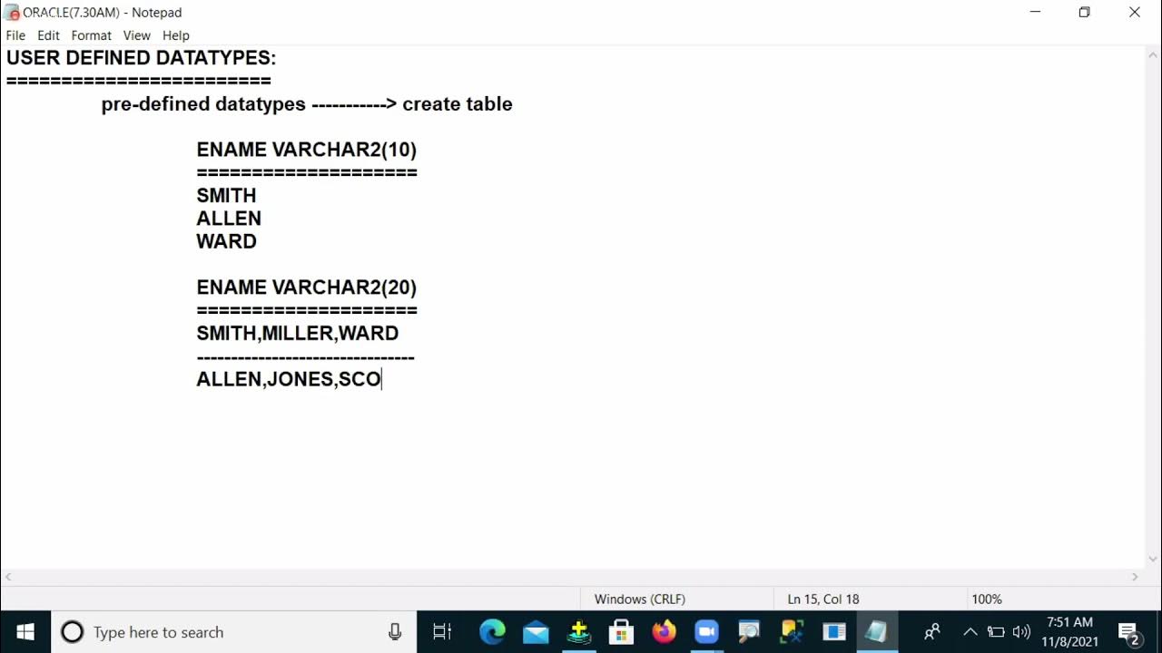 63 Oracle Plsql Developer Full Course Defined Data Types Part 1 63 Youtube