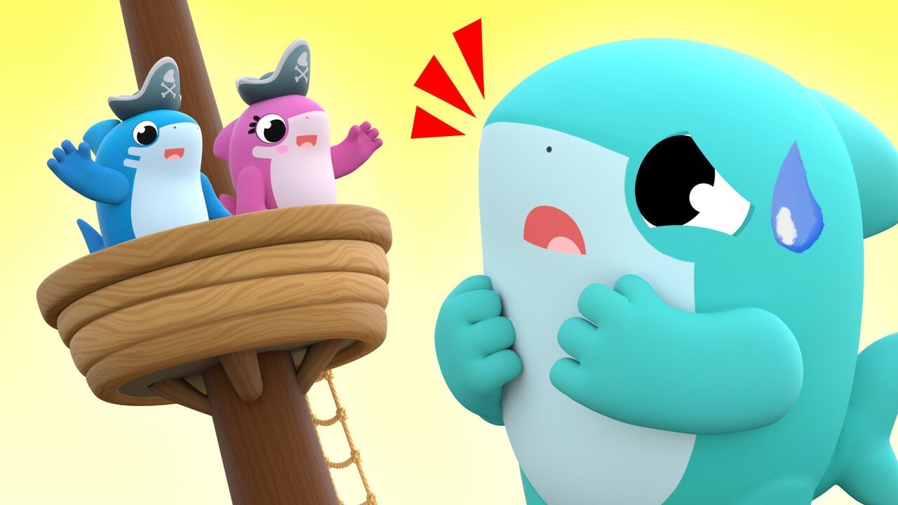 ¡MAMI SHARK enseña a Baby Shark la canción valiente! - Los Niños ...