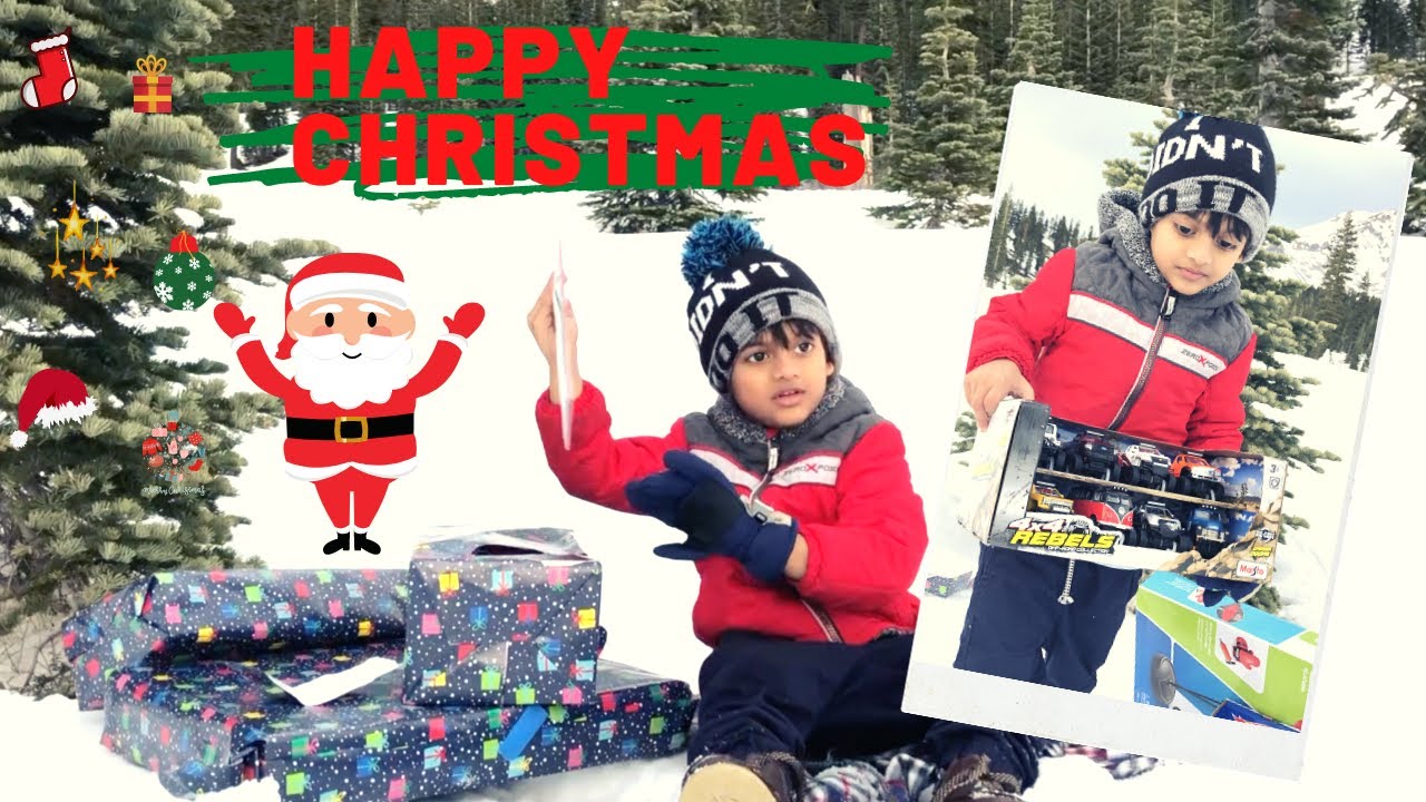 CHRISTMAS PRESENTS OPENING AT REAL XMAS TREE WITH SNOW |MOUNT SHASTA ...