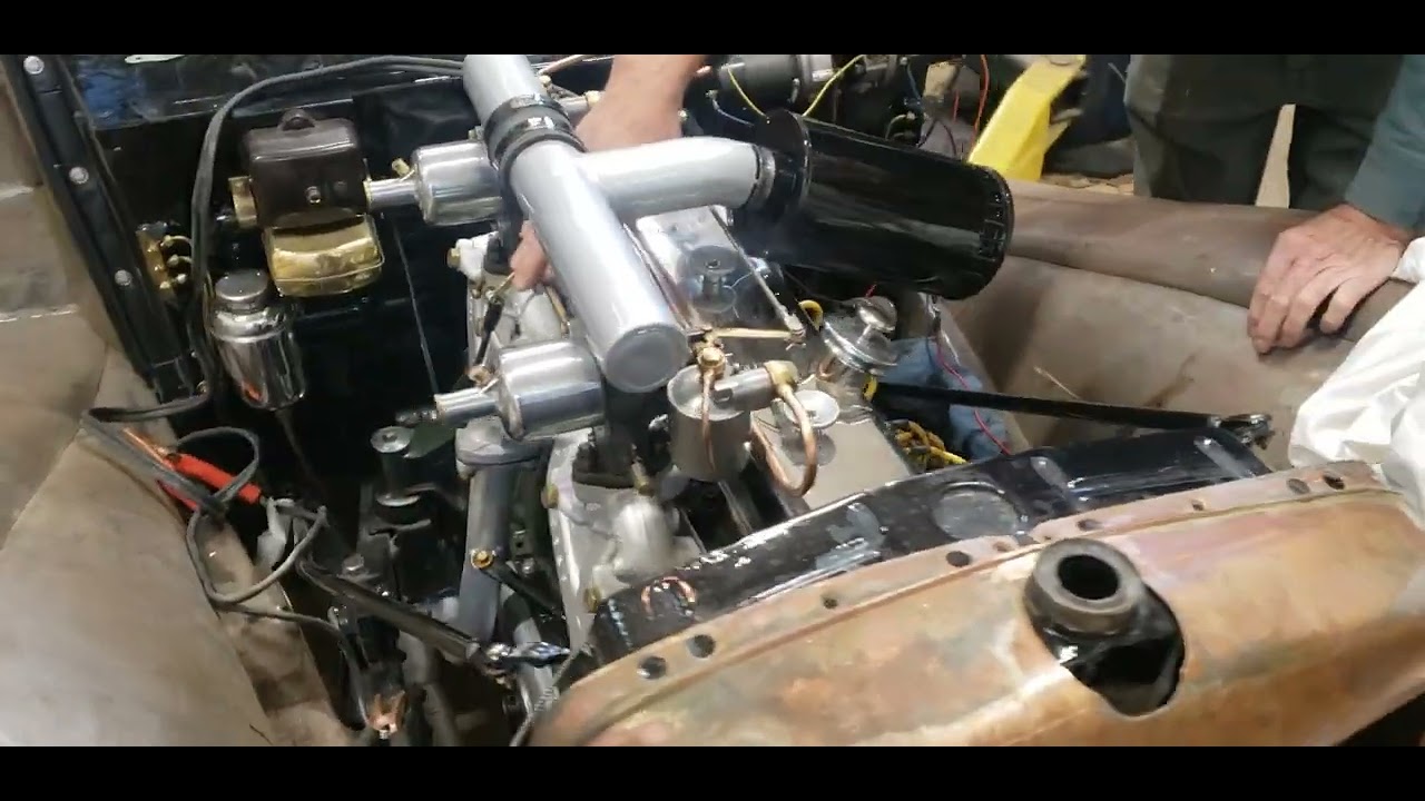 MG SA Engine installed and started at the Welty Manor garage. - YouTube