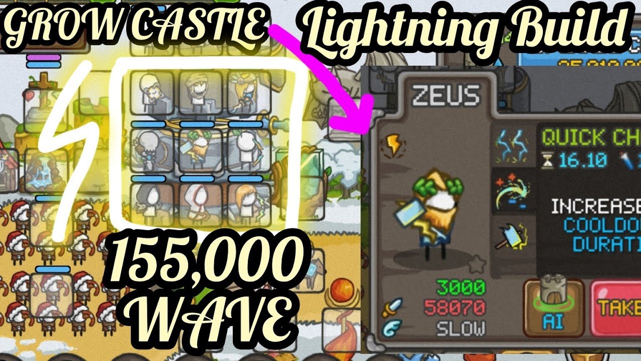 GROW CASTLE 155,000 WAVE ⚡ ZEUS LEVEL 3000 ⚡ SKILLTREE AND TREASURE # ...