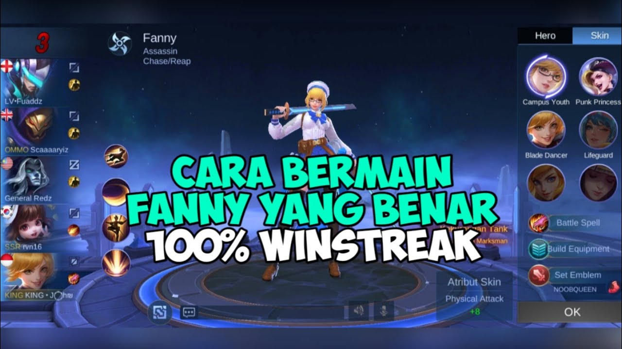 tutorial belajar fanny - mobile legends - YouTube