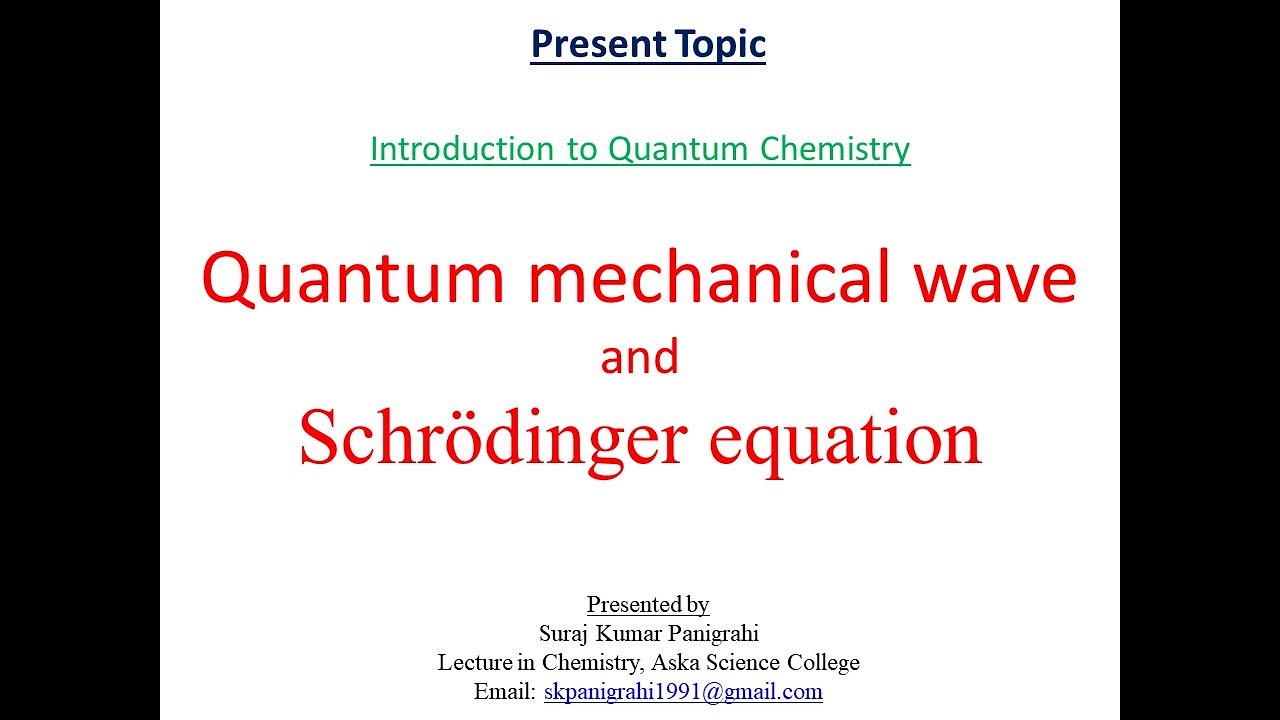 3: Schrödinger wave equation, standing wave, non-dispersive wave - YouTube