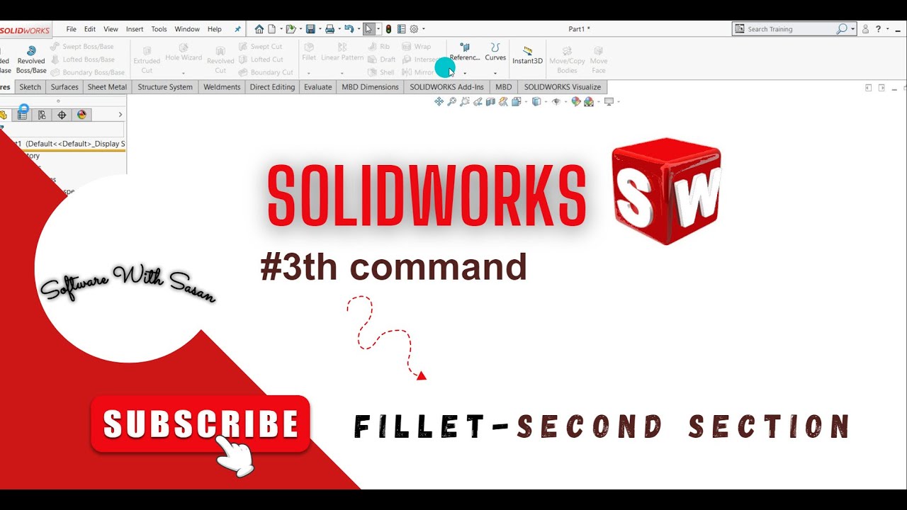 How to use fillet in Solidworks | second section - YouTube