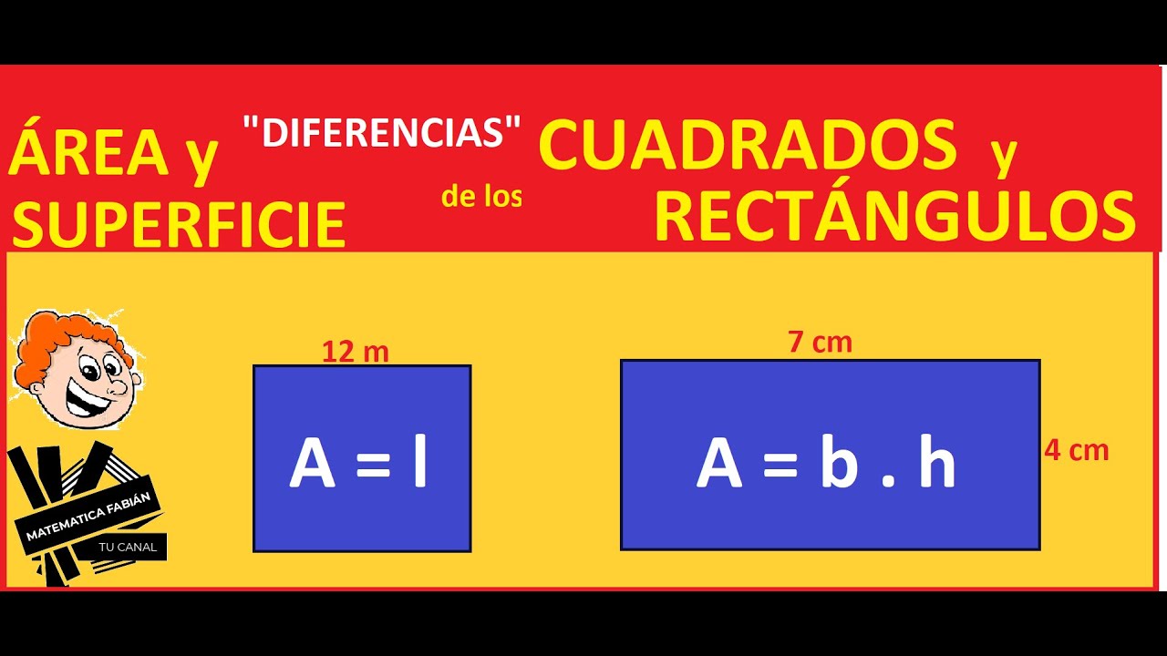 ÁREA del CUADRADO y RECTÁNGULO FÓRMULAS (paso a paso) DIFERENCIA entre ...