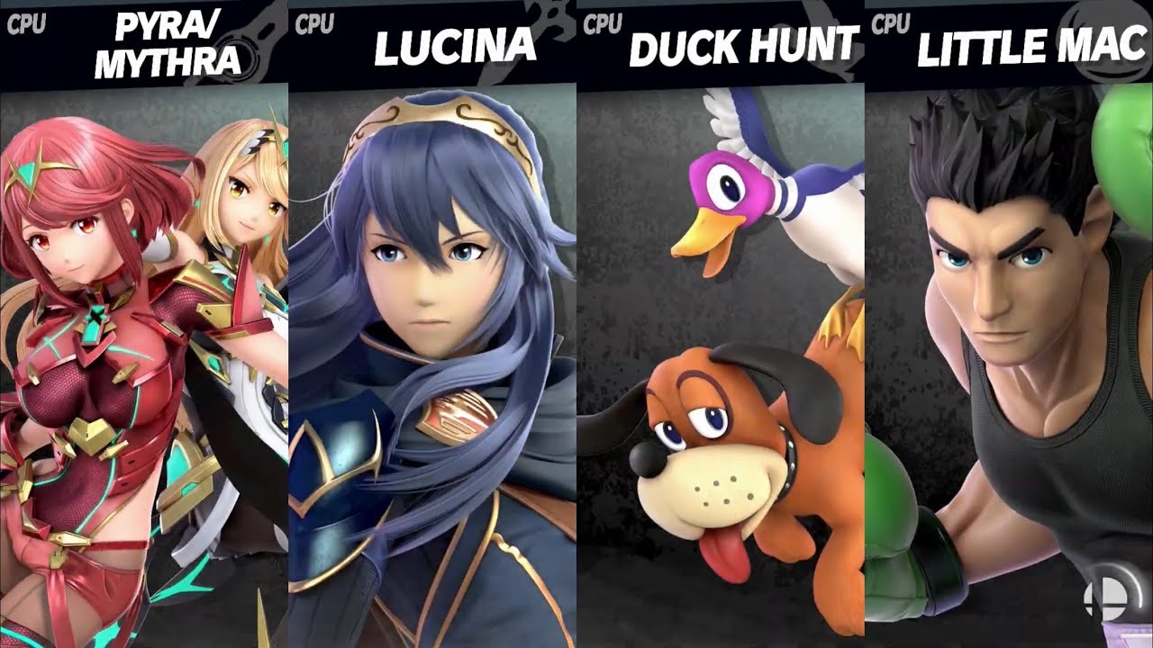 Super Smash Bros. Ultimate - Pyra/Mythra Vs Lucina Vs Duck Hunt Vs ...