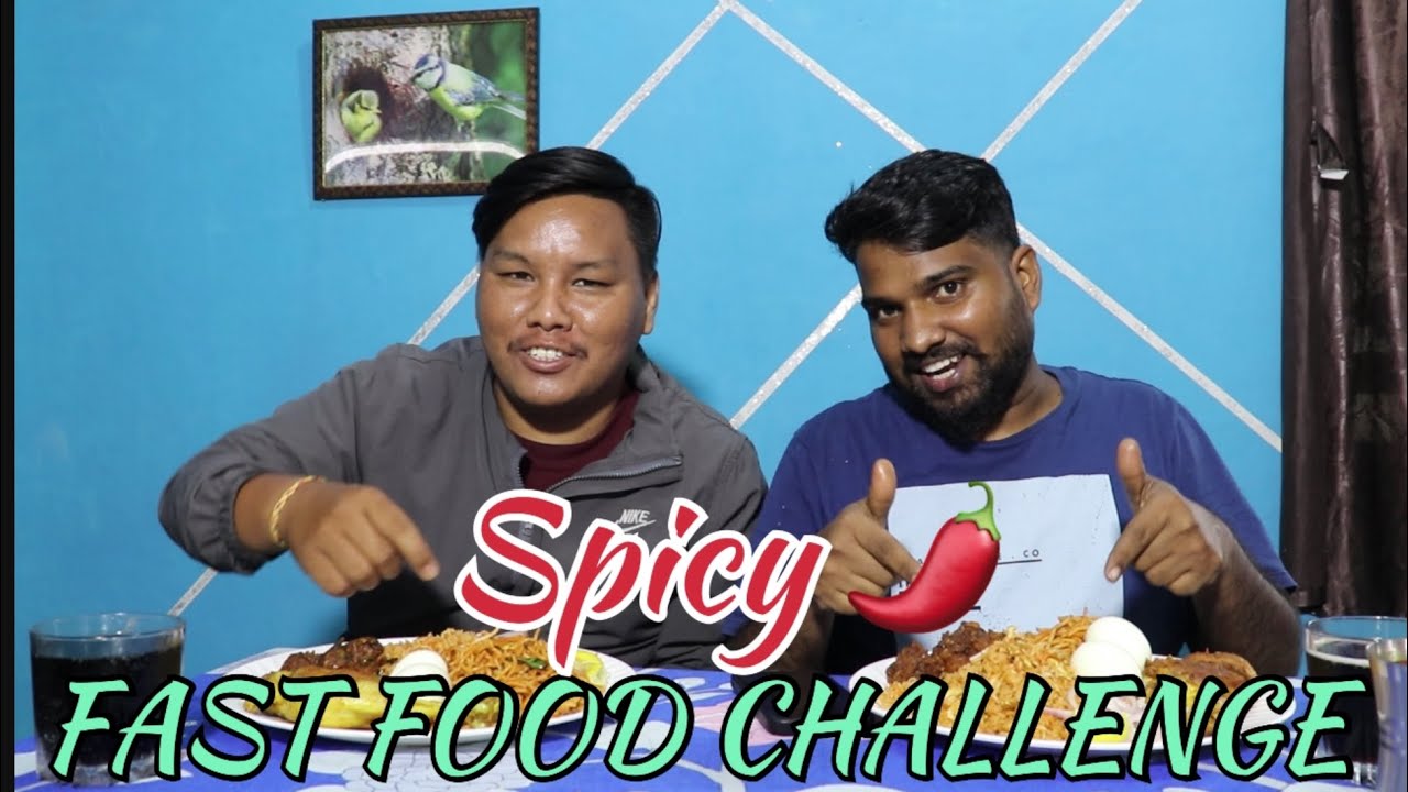 fast food challenge | spicy 🌶️ foods | street foods| Hyderabad fast ...
