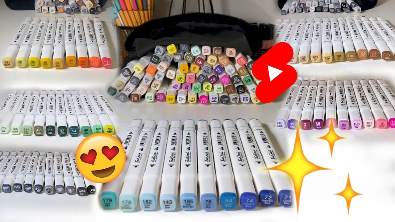 Satisfying Unboxing & Testing ASMR - Marker Pen Tones (PALETTE COLORS ...