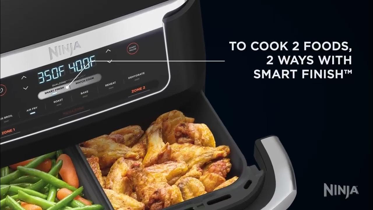 Ninja DZ071 Foodi 6-in-1 DualZone FlexBasket Air Fryer with 7-QT MegaZone & Basket Divider Large ...