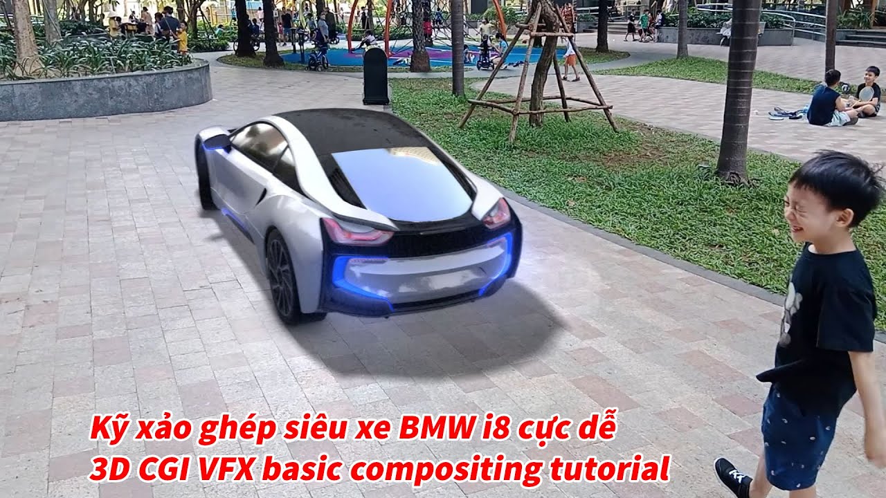 Kỹ xảo ghép siêu xe BMW I8 bằng 3D CGI siêu dễ - basic beginner VFX compositing tutorial - YouTube