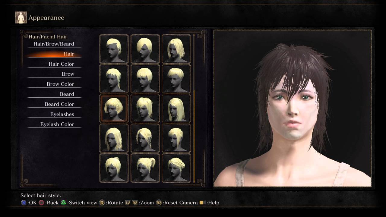 DARK SOULS™ III Female Character Creation Long Brown Hair - YouTube
