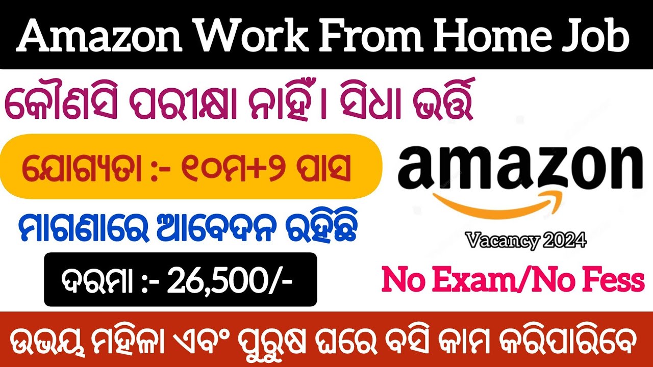 Amazon Work From Home Job Vacancy 2024//Only 10th Pass Apply Now//Part ...