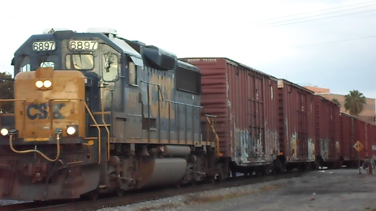 CSX Boxed Freight Train Passing Railfanners - YouTube