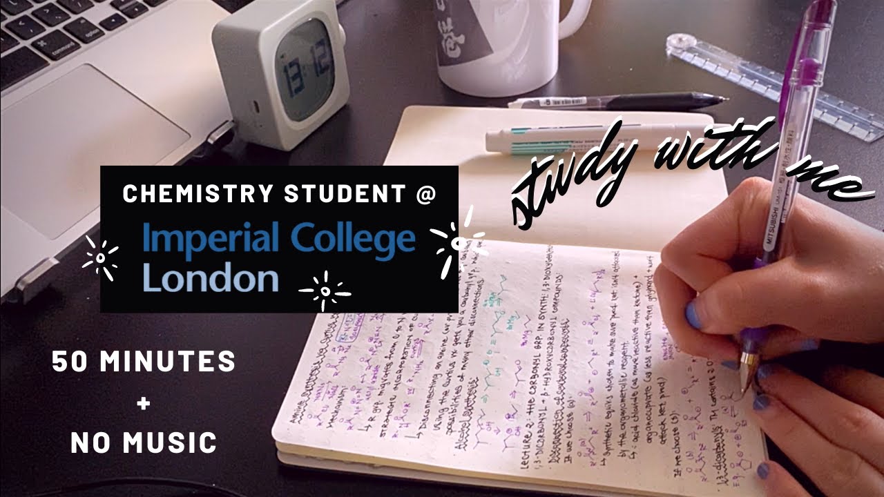 STUDY WITH ME: 50 min real time note taking (no music) | University ...
