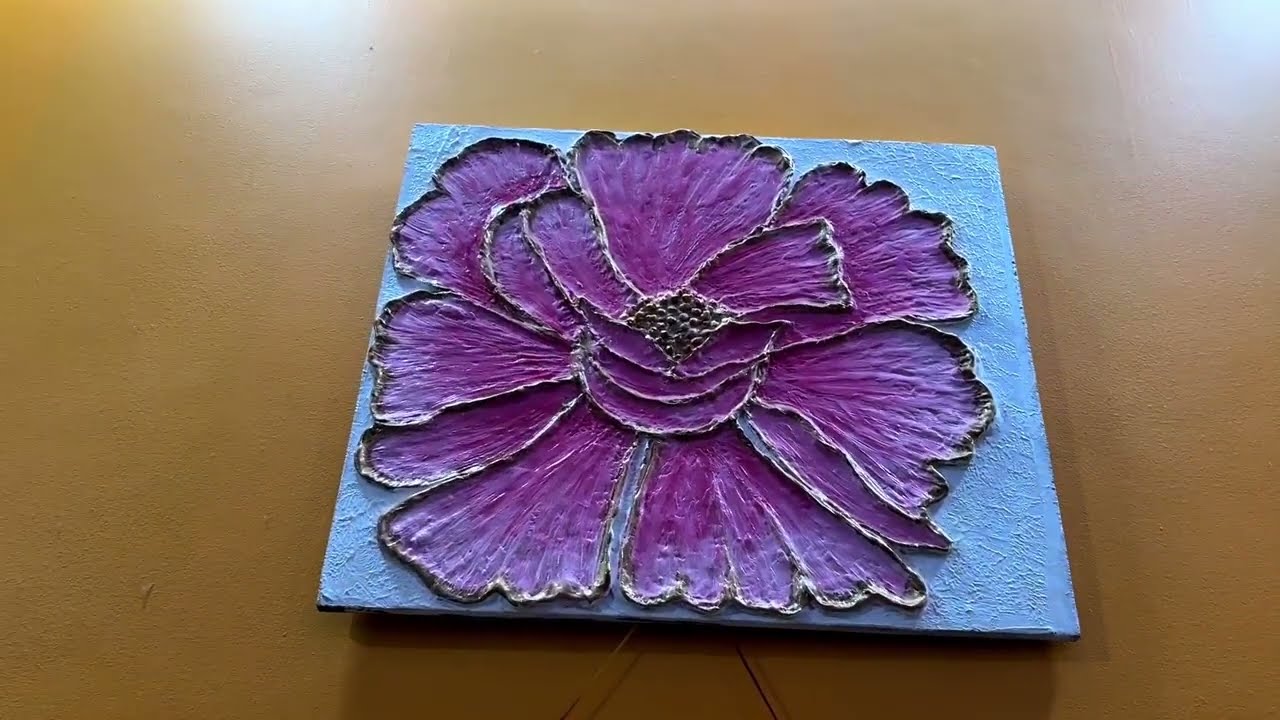 Texture Flower Panting/wallputtty Panting/wall decor ideas - YouTube