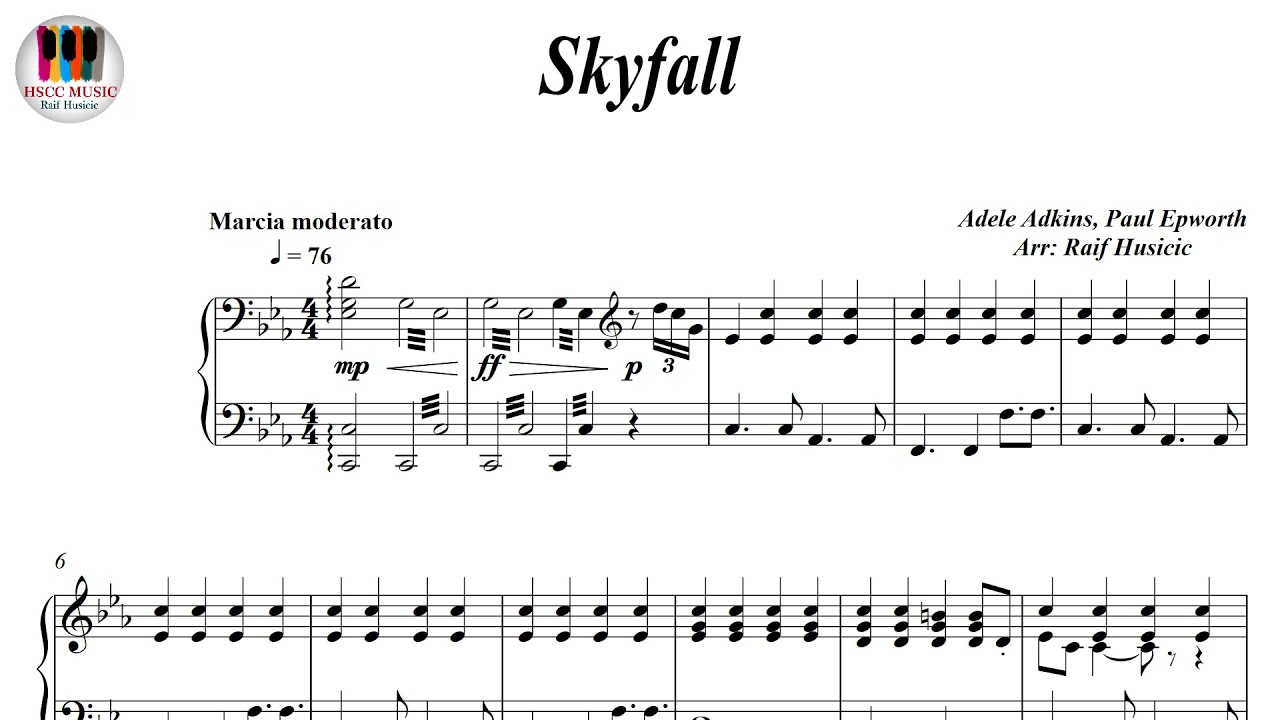 Skyfall - Adele, James Bond 007 theme, Piano - YouTube