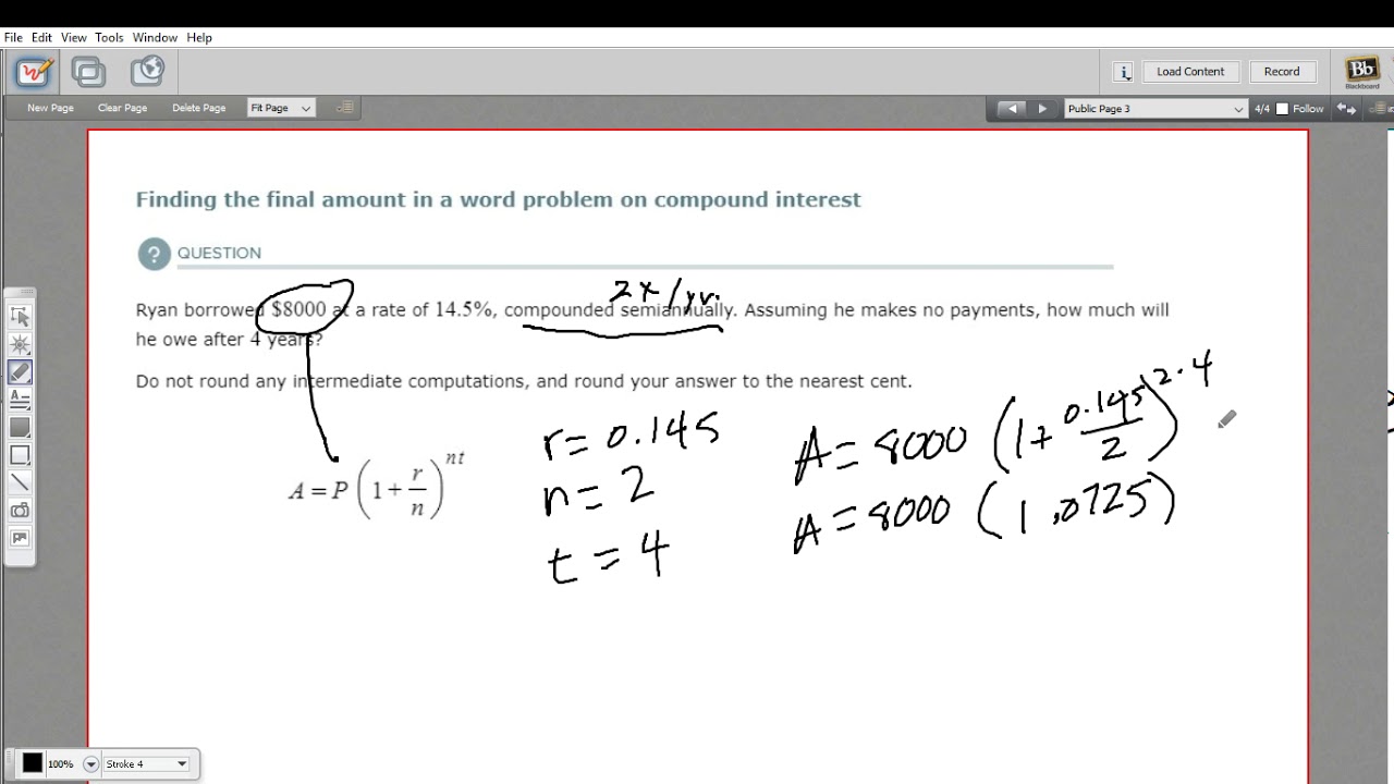 Finding the final amount in a word problem on compound interest - YouTube