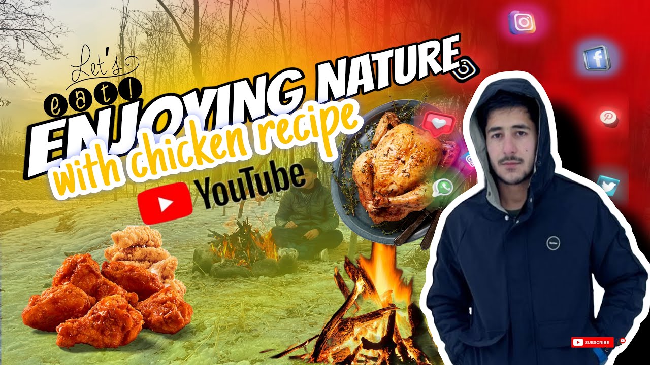 Camping huts in jungal in snow chicken recipe #trading #outdoorcooking ...