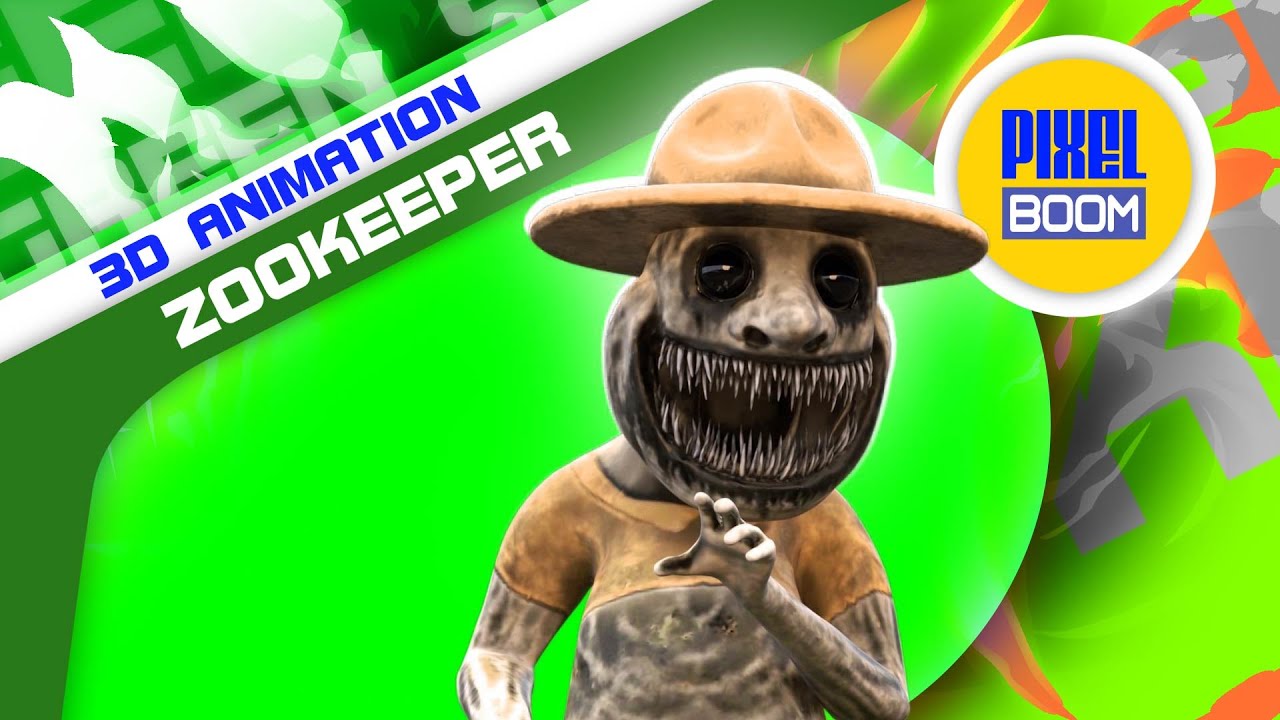 Zookeeper Green Screen Zoonomaly Monsters 3D Animation PixelBoom - YouTube