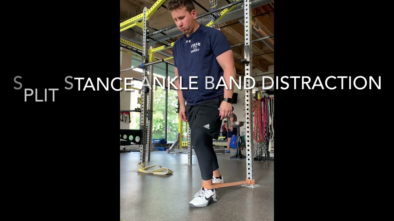 Split Stance Ankle Band Distraction - YouTube