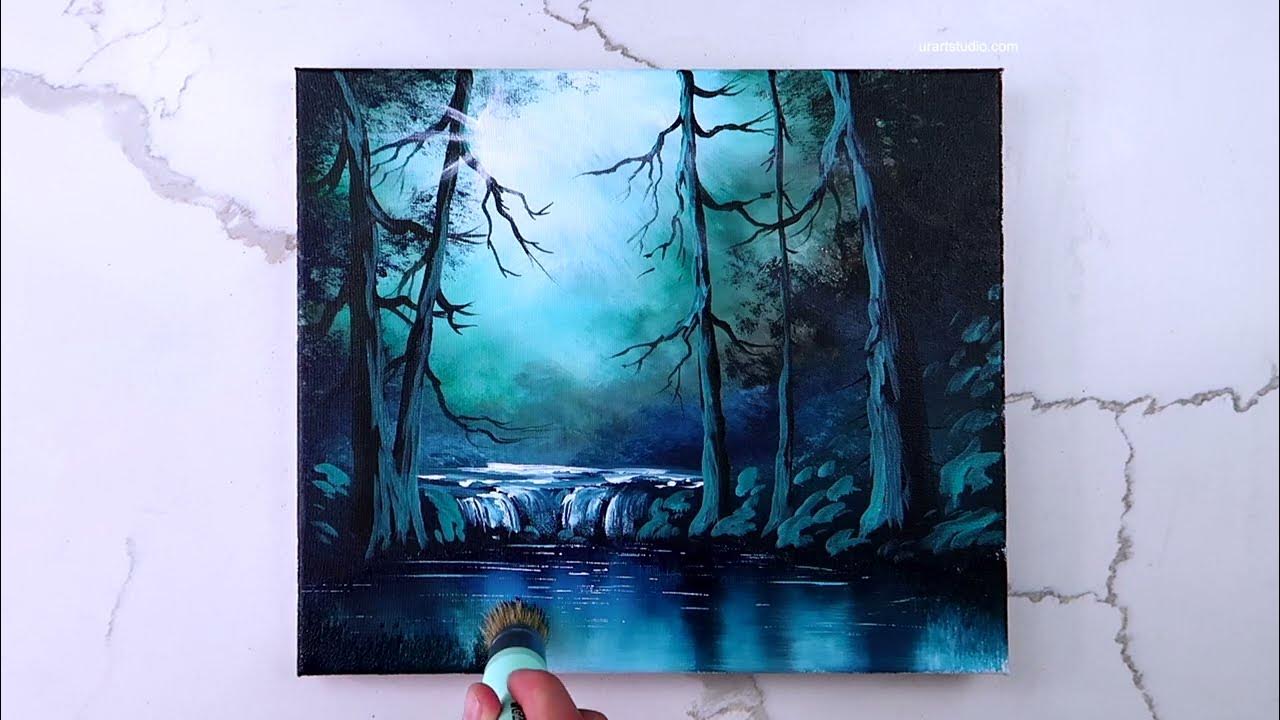 Magic of Moonlight: Easy Step-by-Step Acrylic Landscape Painting for ...