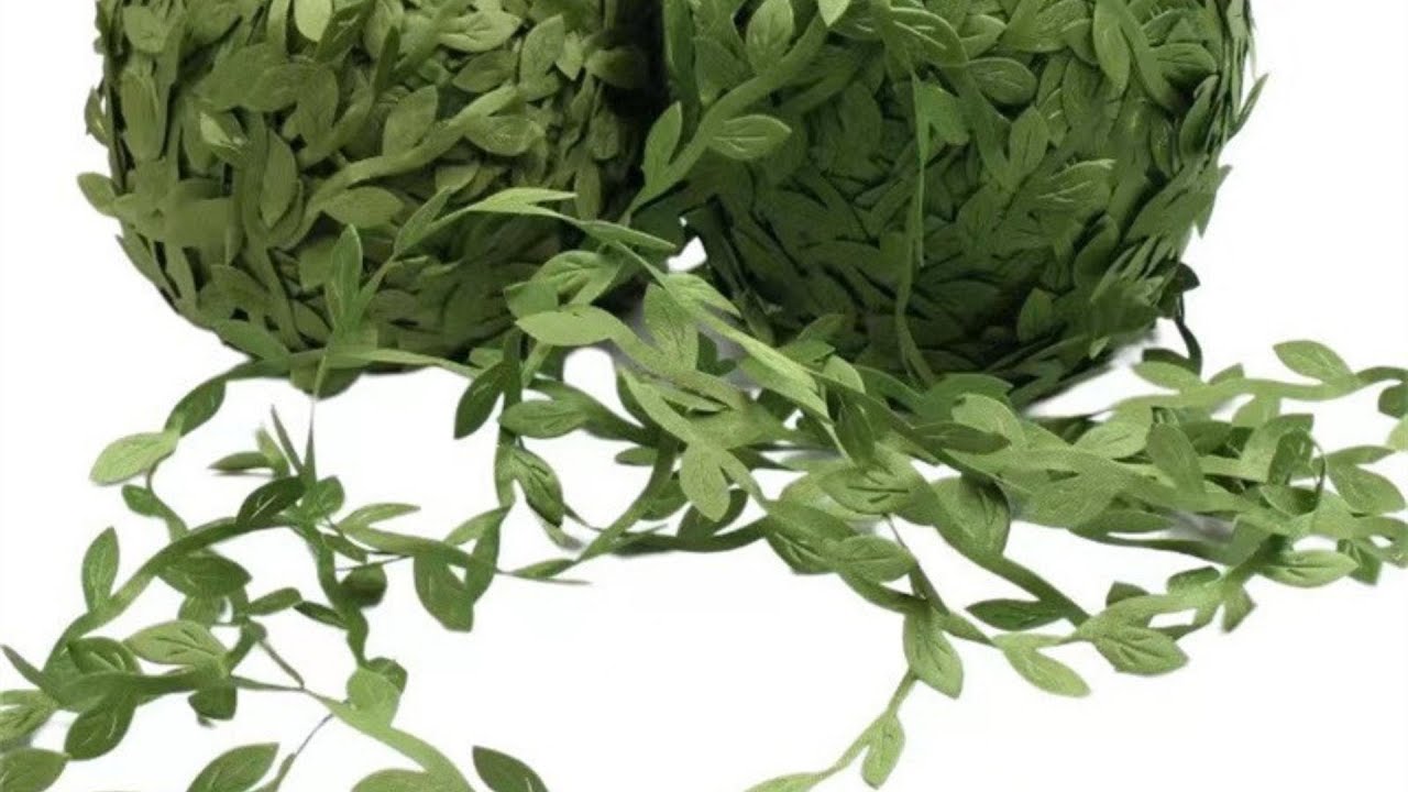 Artificial green leaf rope - YouTube
