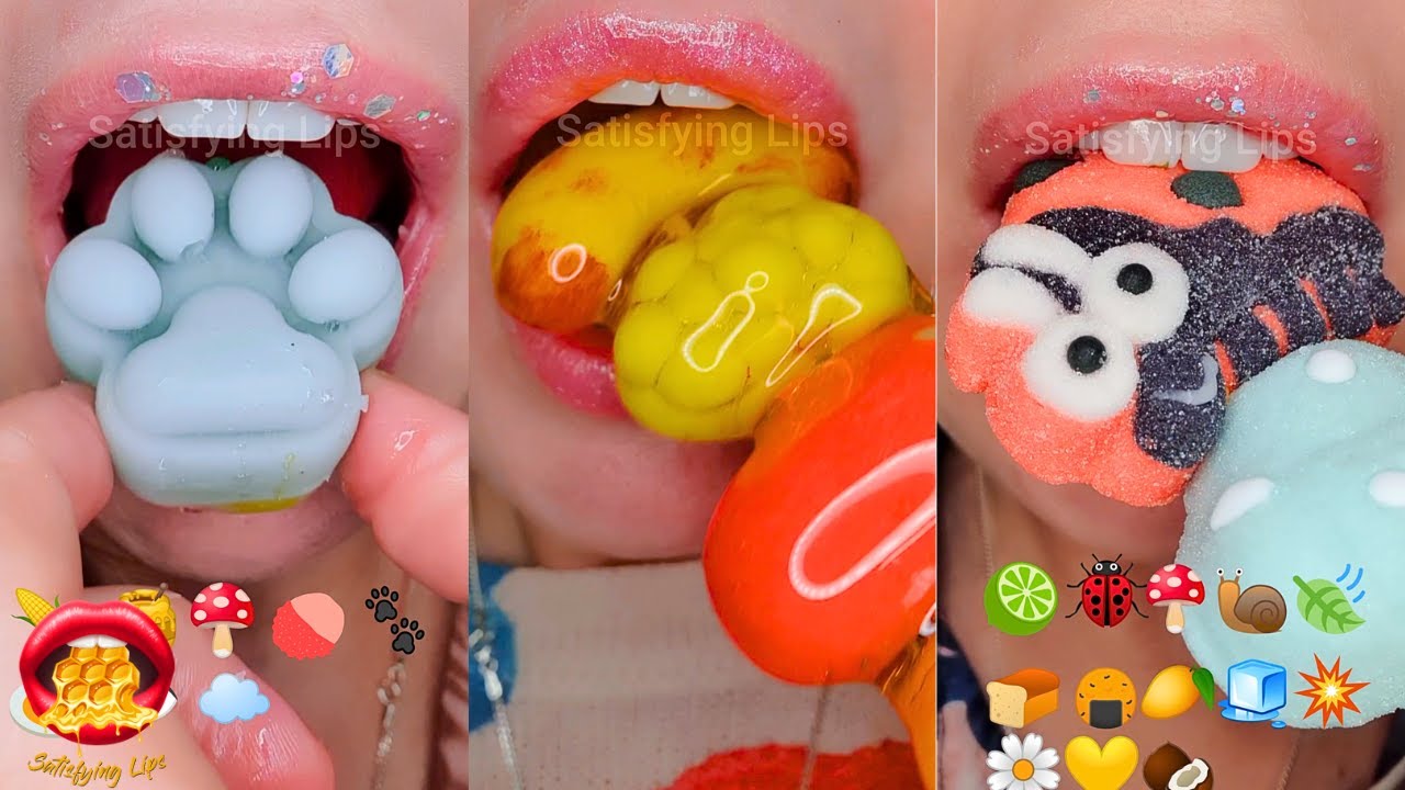 Satisfying ASMR Eating EMOJI FOOD CHALLENGE Mukbang Compilation 먹방 ...