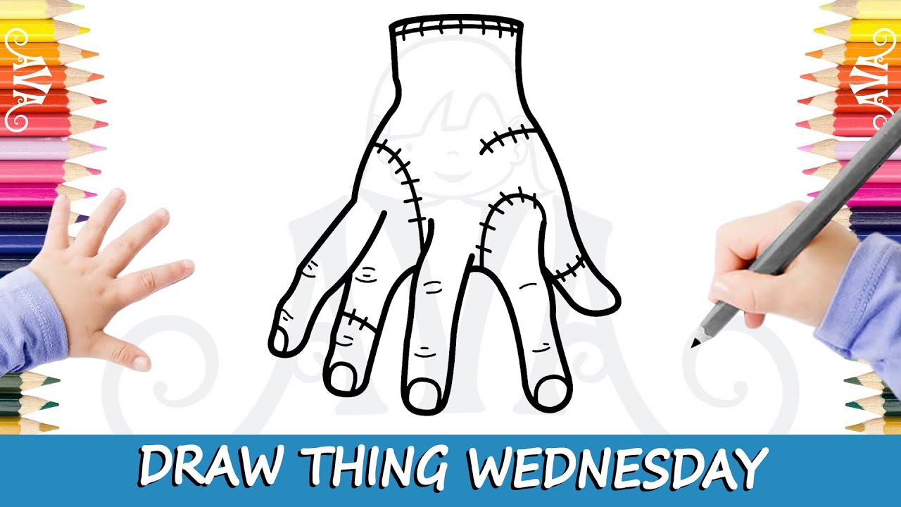 How to Draw Thing 🤏 Drawing Netflix Wednesday Thing - YouTube