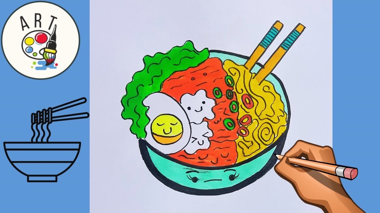 How to draw a bowl of Ramen easy step by step | how to draw for ...