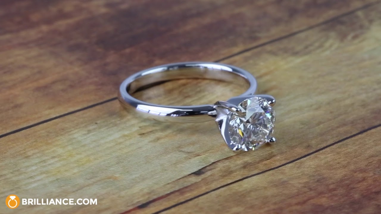 Round Classic Solitaire Diamond Engagement Ring (1 Carat) - YouTube