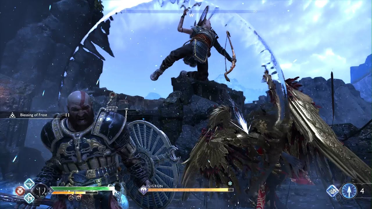 God of War - Valkyrie Queen Sigrun boss fight (No damaged, Brok Armor ...