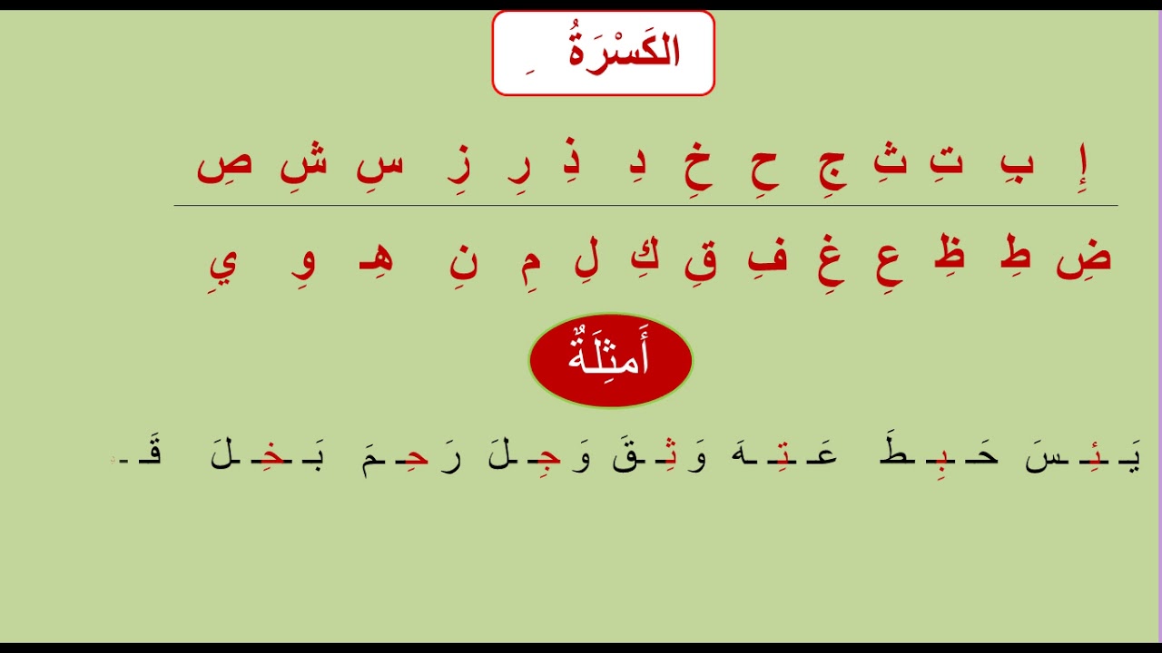 Noor Albian - Arabic Short Vowels - Kasra - Part 5 - YouTube