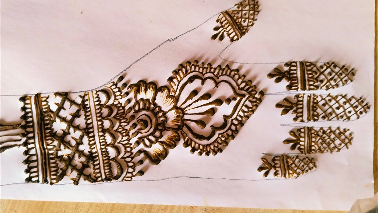 bahut simple or easy mahndi design 😍 step by step for beginners - YouTube