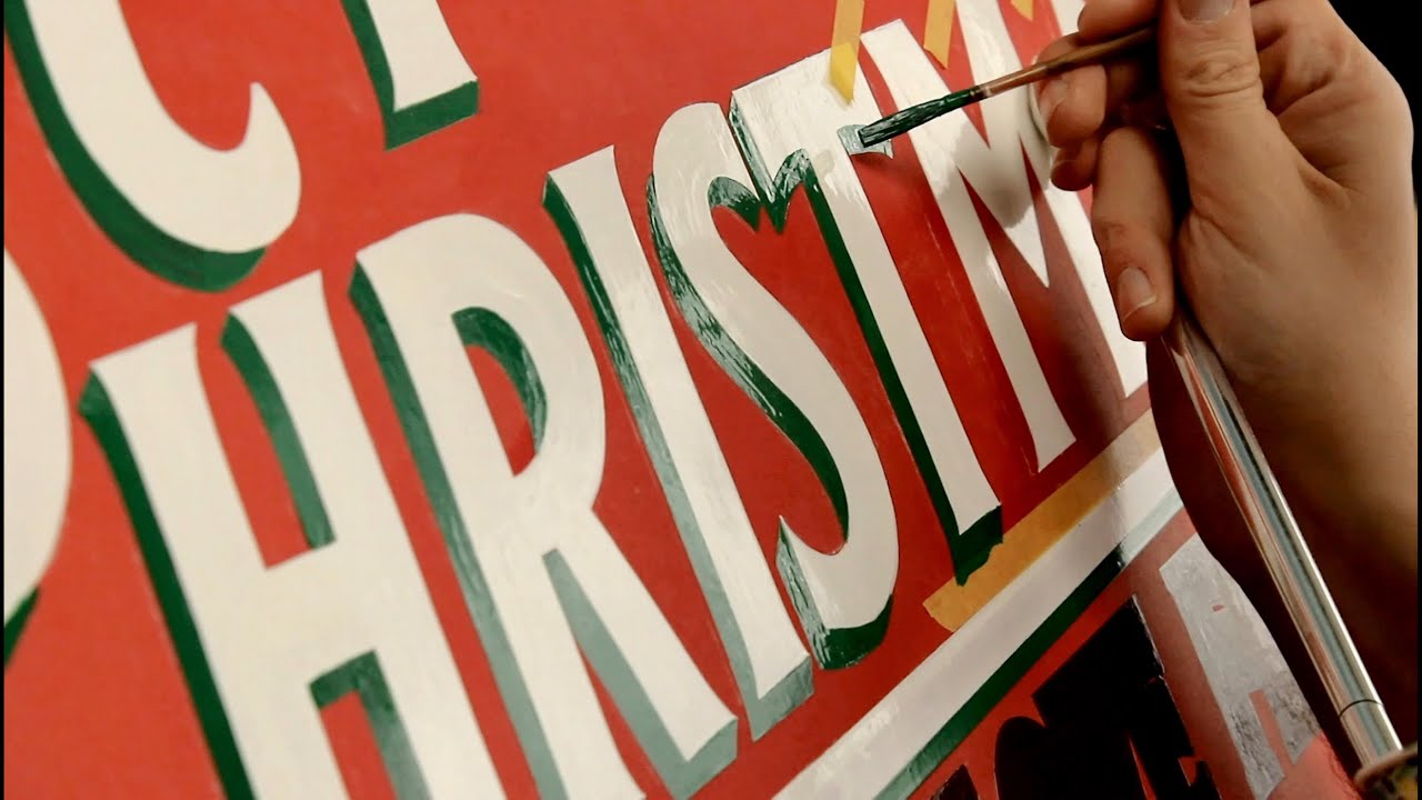 LETTERING a cool Christmas sign | Lettering, Outlining & Shading | Sign ...