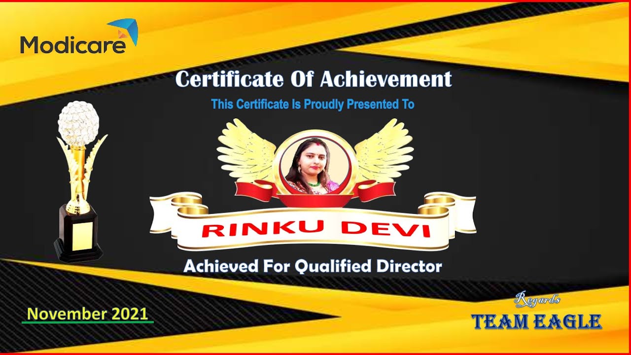 Modicare Team Eagle "QUALIFIED DIRECTOR" Achiever Award For The Month ...