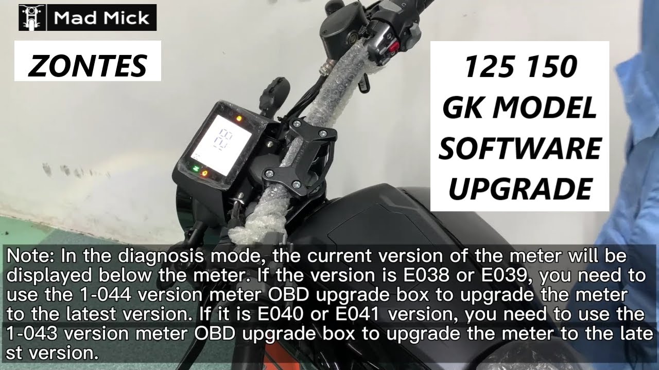 NEW ZONTES ZT 125 GK 150 GK SOFTWARE UPGRADE - YouTube